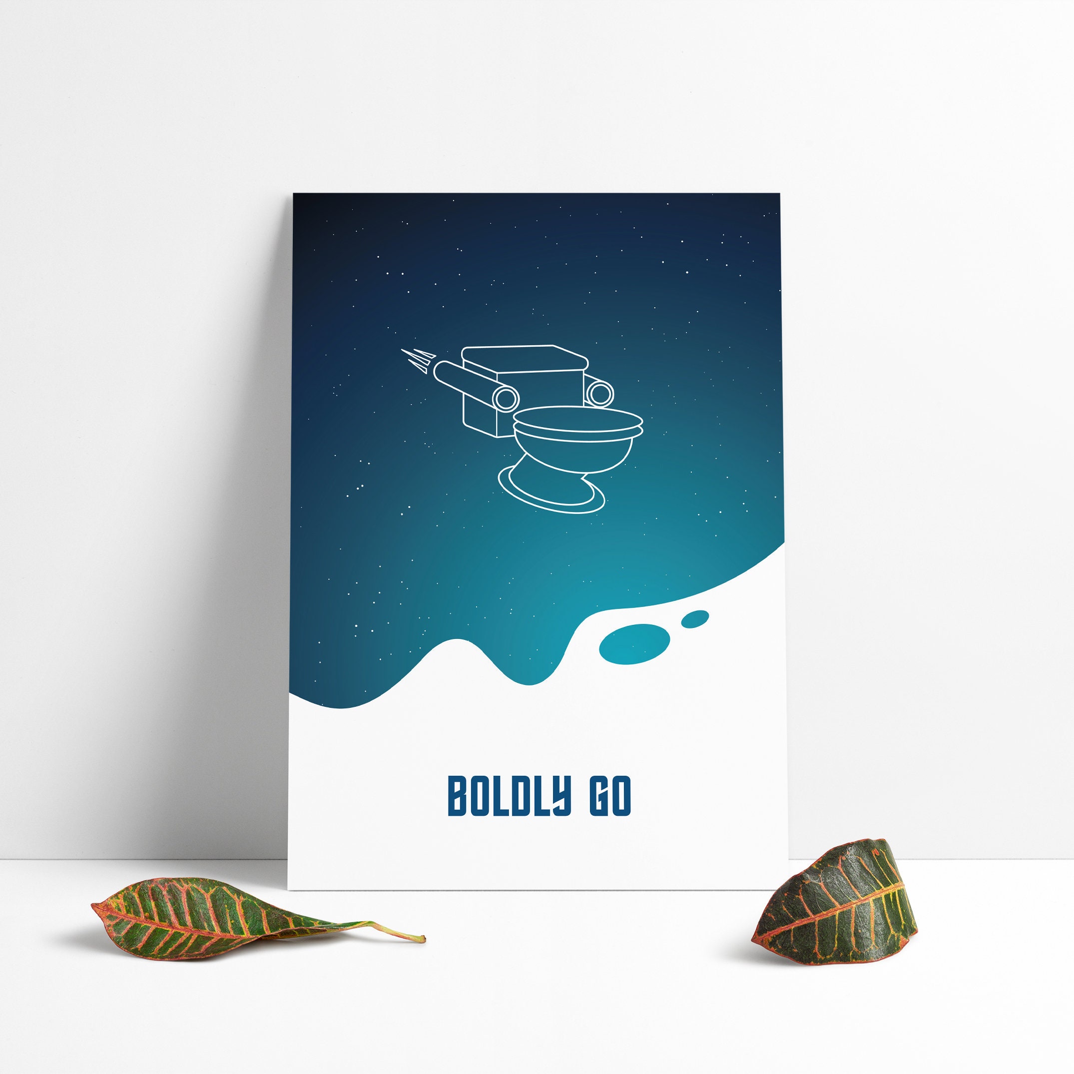 Boldly Go, Star Trek Print, Minimalist Wall Art, Star Trek Poster, Sci ...