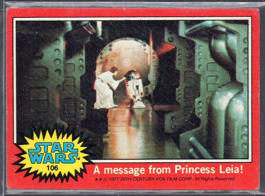 A Message From Princess Leia 1977 Topps Star Wars #106 Movie Card ...