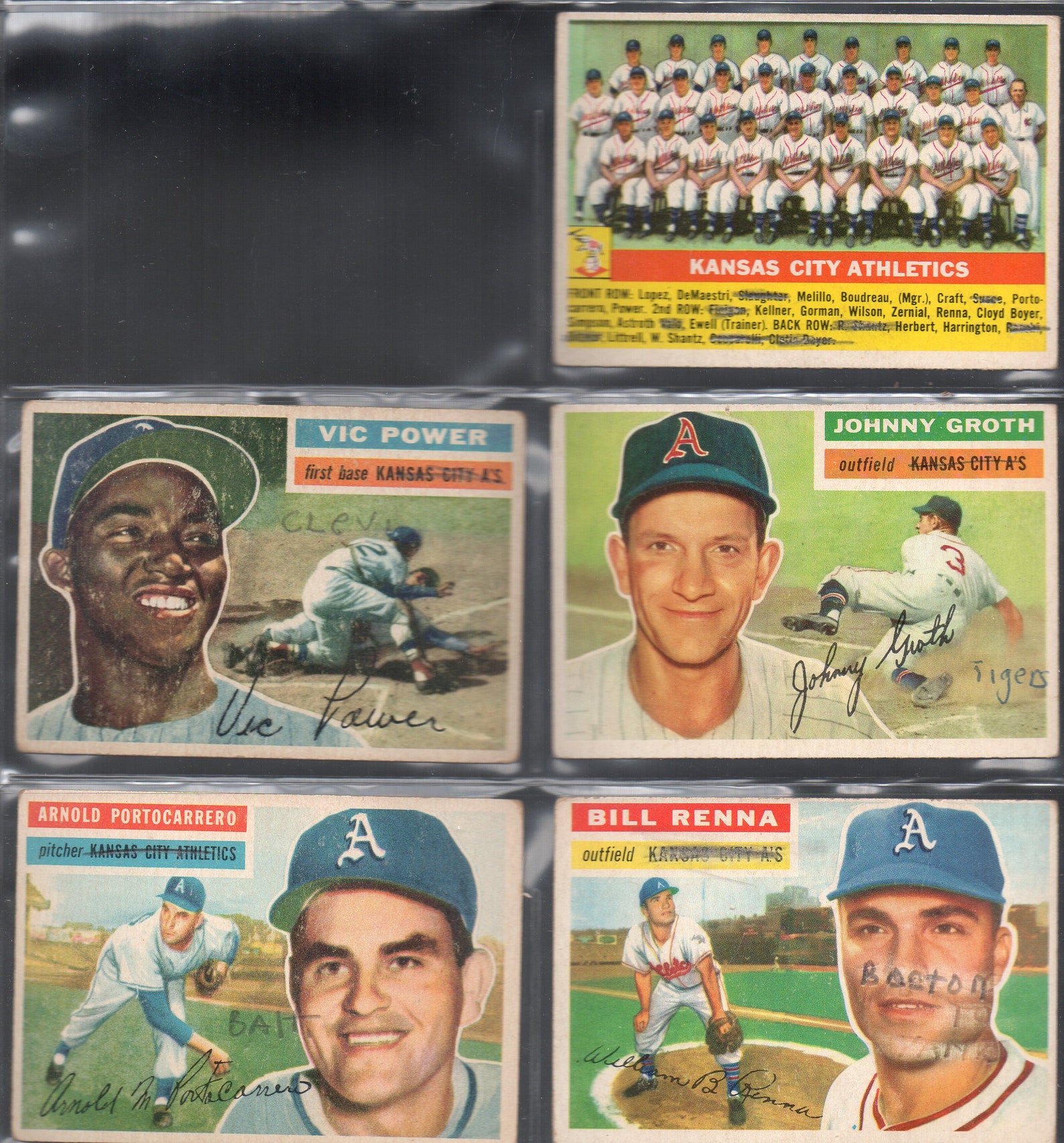 KANSAS CITY ATHLETICS 1956 Topps Baseball Card Team Lot 13 - Etsy