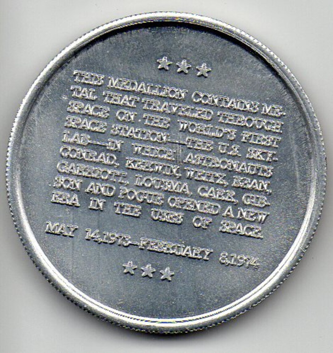 Vintage 1974 NASA Skylab Aluminum Token Coin - Etsy