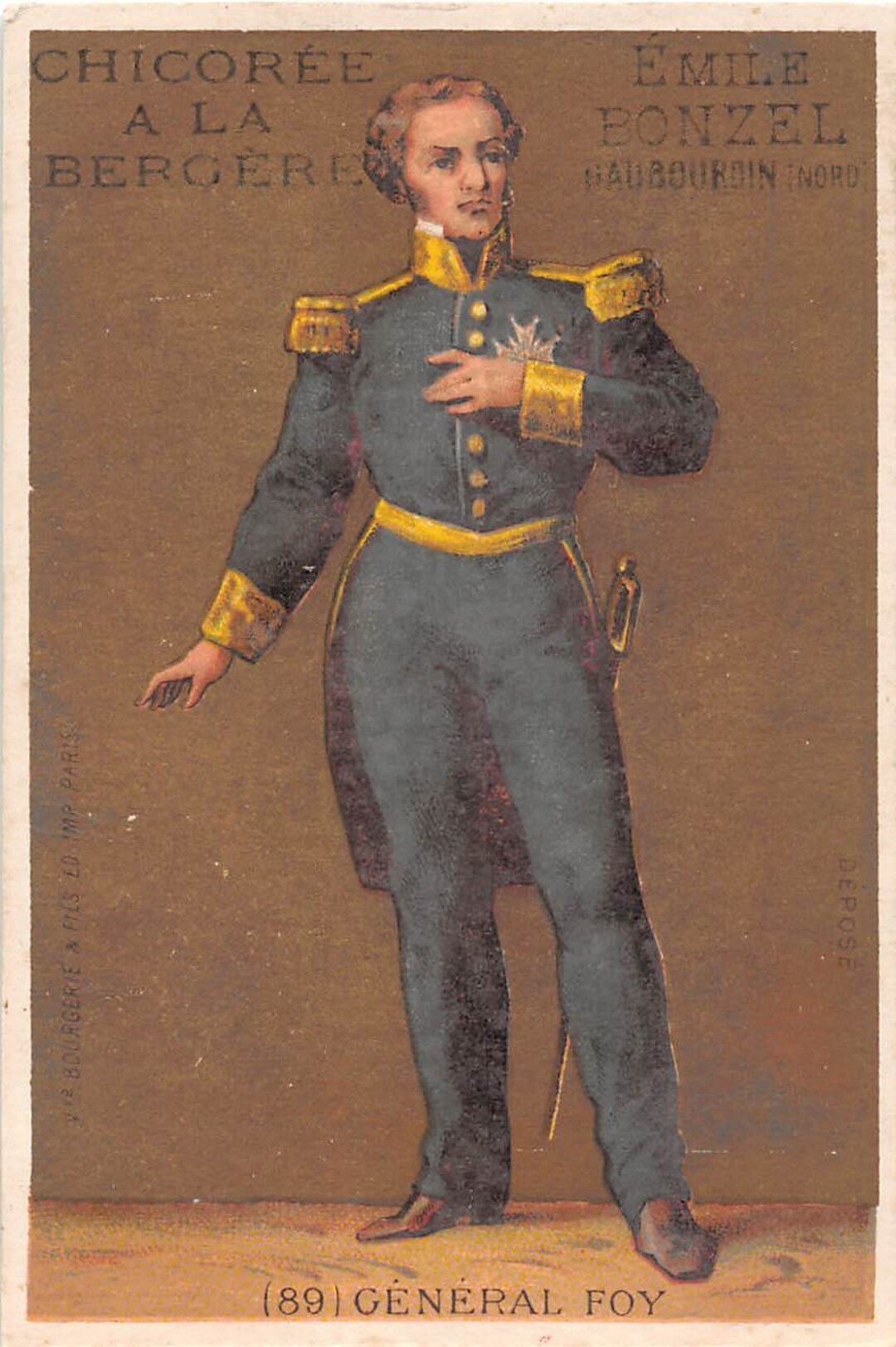 GENERAL SEBASTIEN FOY C.1880's Chicoree a La Bergere Rois De France #89 ...