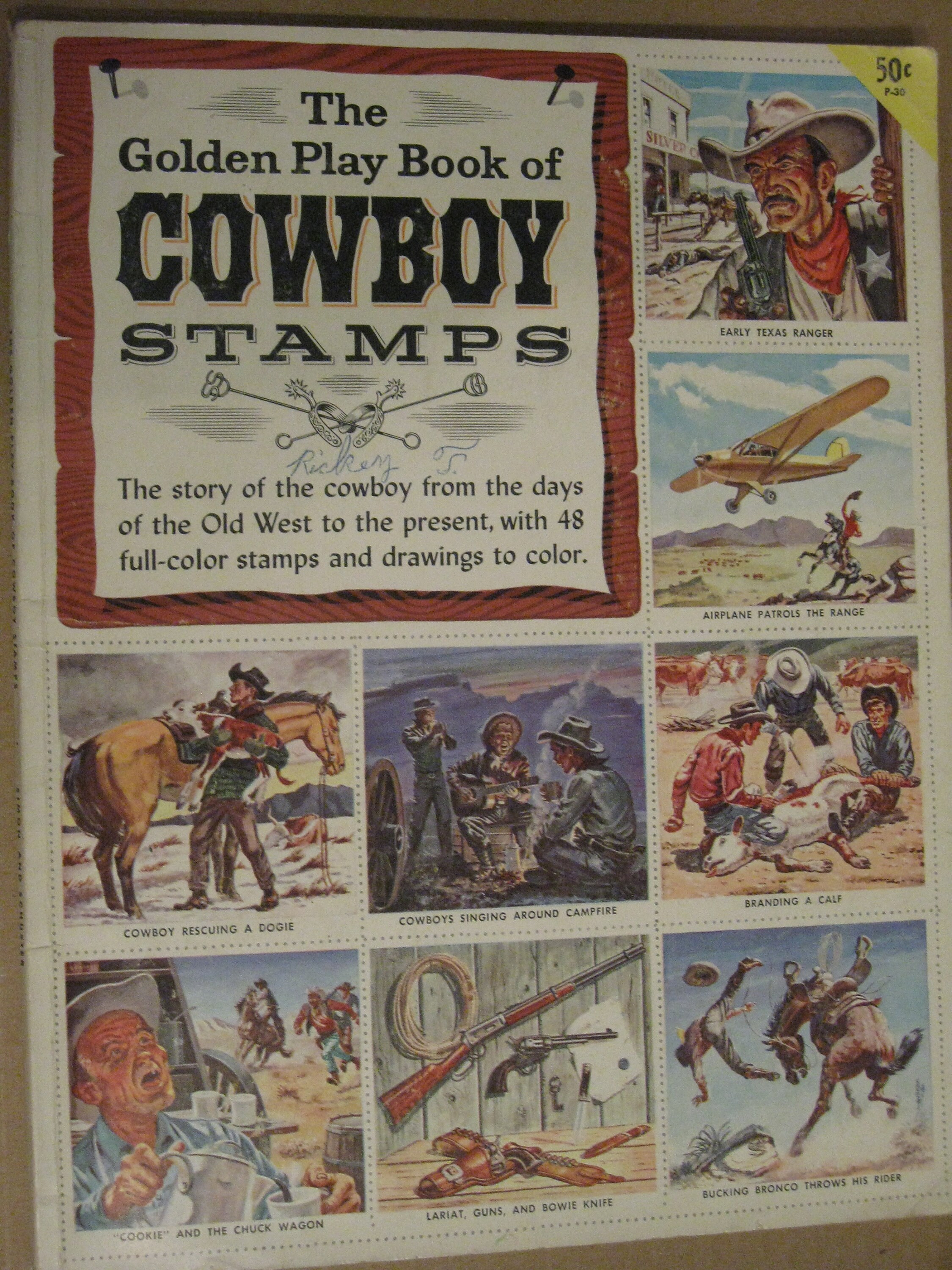 The Golden Playbook of Cowboy Stamps 1955 Booklet W/stickers - Etsy UK