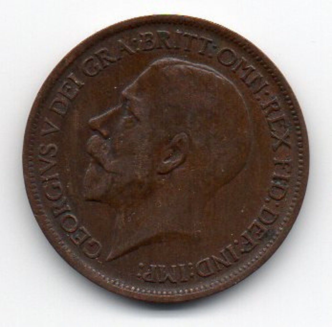 KING GEORGE V 1917 Great Britain Half Penny Coin - Etsy