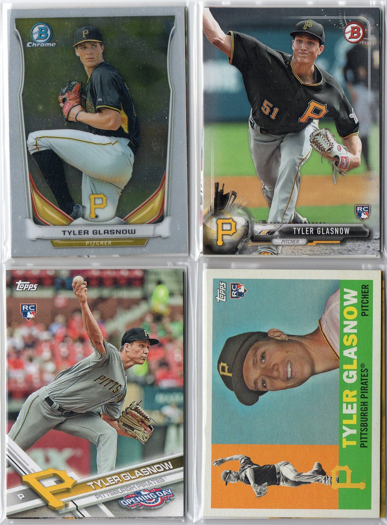 Lot TYLER GLASNOW 2014/2017 Rookie Baseball Cards 4 Art & Collectibles ...