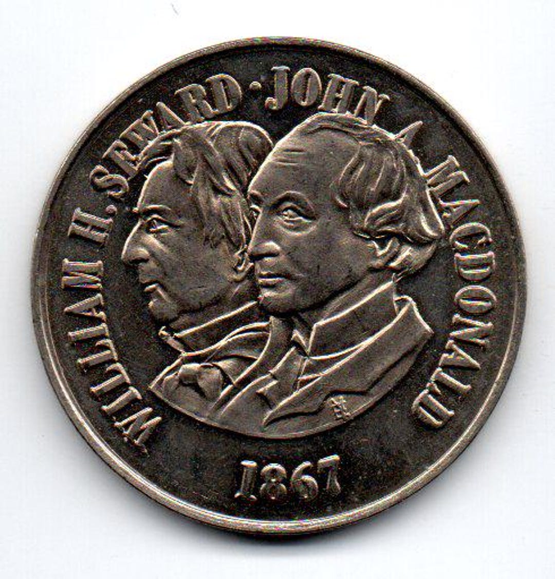 William Seward/john Macdonald 1967 Canada Alaska Centennial Token Coin ...