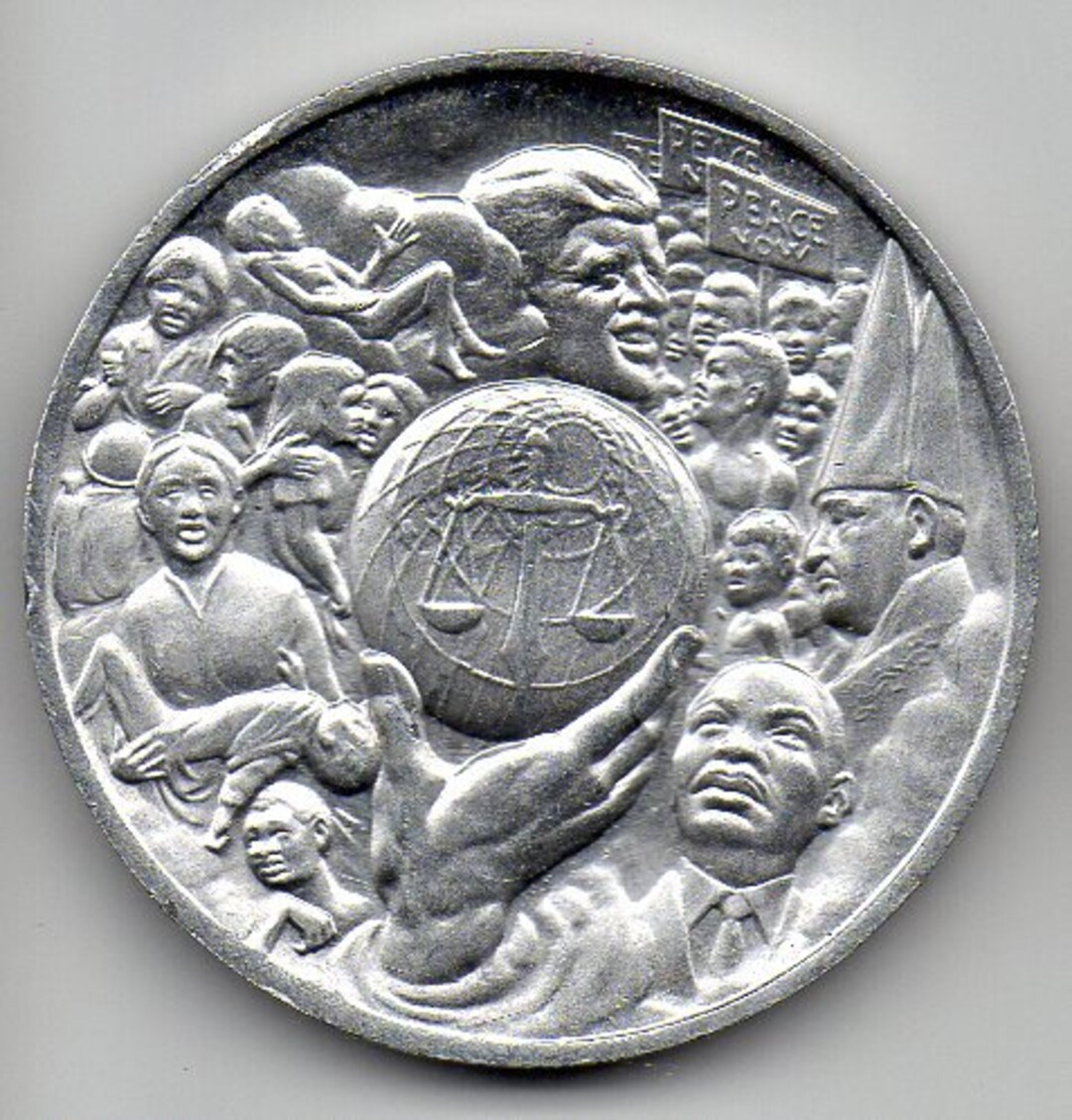Vintage C.1970's Peace Aluminum Token Coin - Paz Pax Paix Pace - Etsy