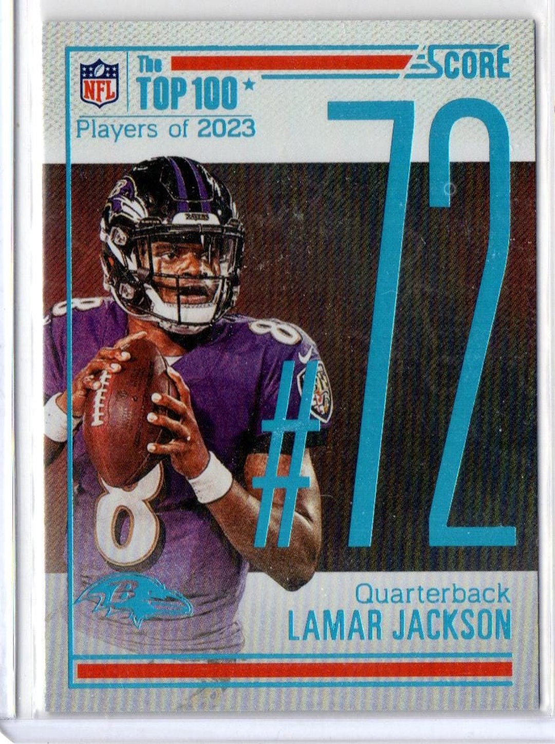 LAMAR JACKSON 2024 Score Top 100 Players #72 Football Card - Baltimore Ravens - Etsy