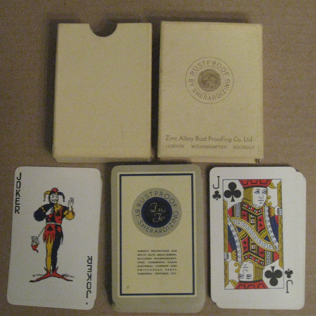 Zinc Alloy Rust Proofing Co. Vintage C.1960's Playing Cards Game Deck ...
