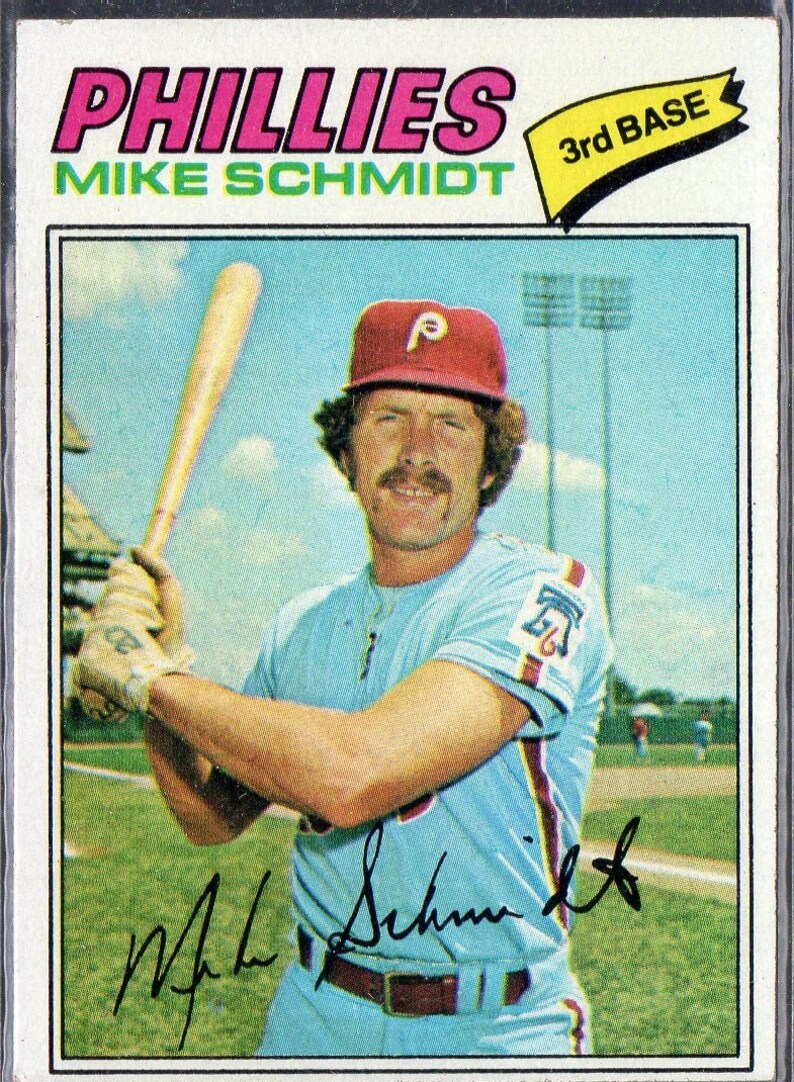 MIKE SCHMIDT 1977 Topps 140 Baseball Card Philadelphia - Etsy