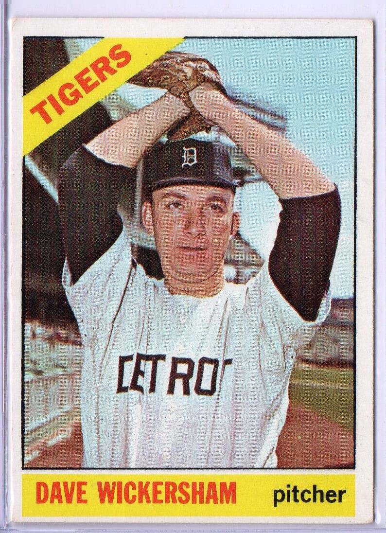 DAVE WICKERSHAM 1966 Topps 58 Baseball Card Detroit Tigers - Etsy