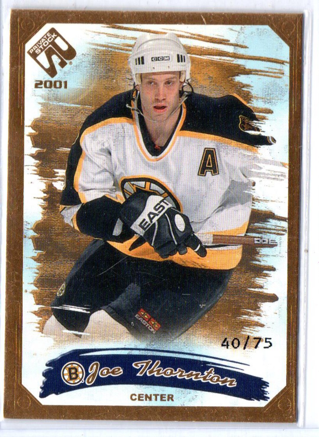 JOE THORNTON 2000-2001 Pacific Private Stock #9 Gold Parallel Hockey ...