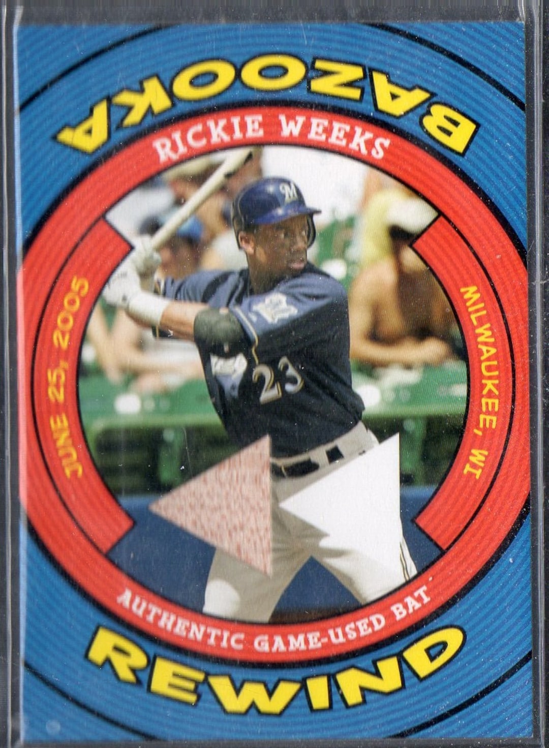RICKIE WEEKS 2006 Bazooka Rewind Game Bat Baseball Card - Milwaukee ...