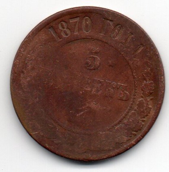 Vintage 1870 Russia 5 Kopek Coin - Etsy