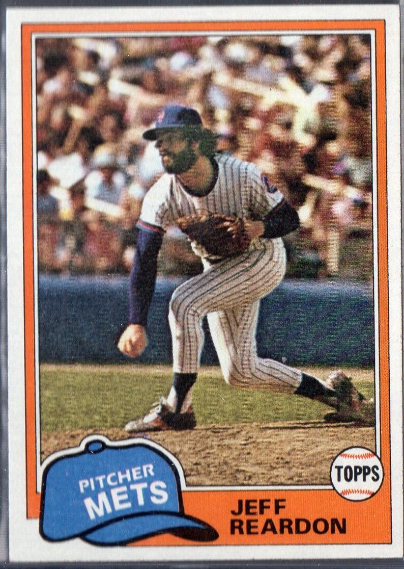 JEFF REARDON RC 1981 Topps 456 Baseball Card New York Mets - Etsy