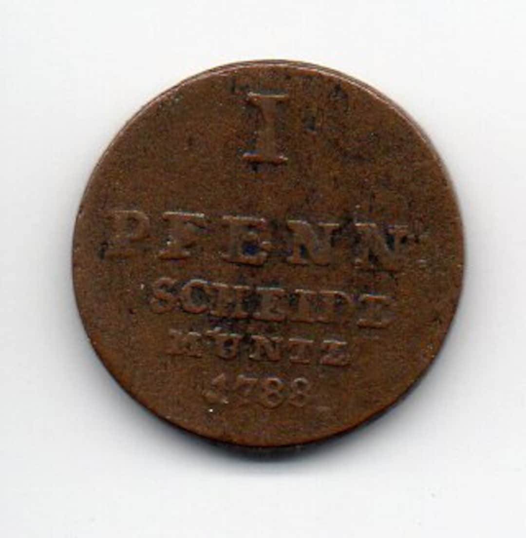 Vintage 1788 German States Pfenning Coin - Etsy