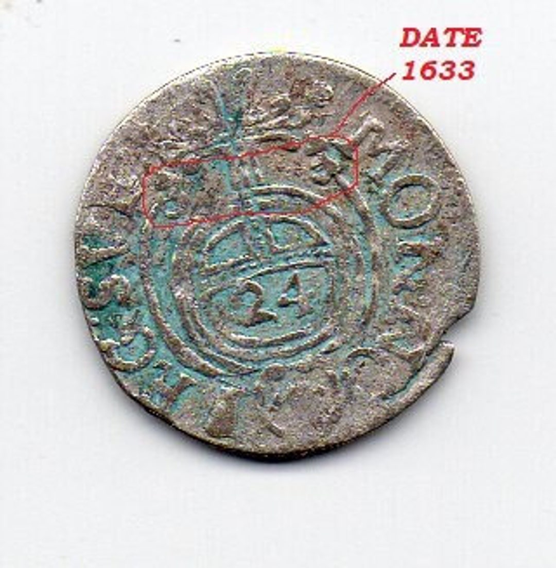 1633 Poland 1/24 Thaler Silver Coin GUSTAV ADOLPH II - Etsy