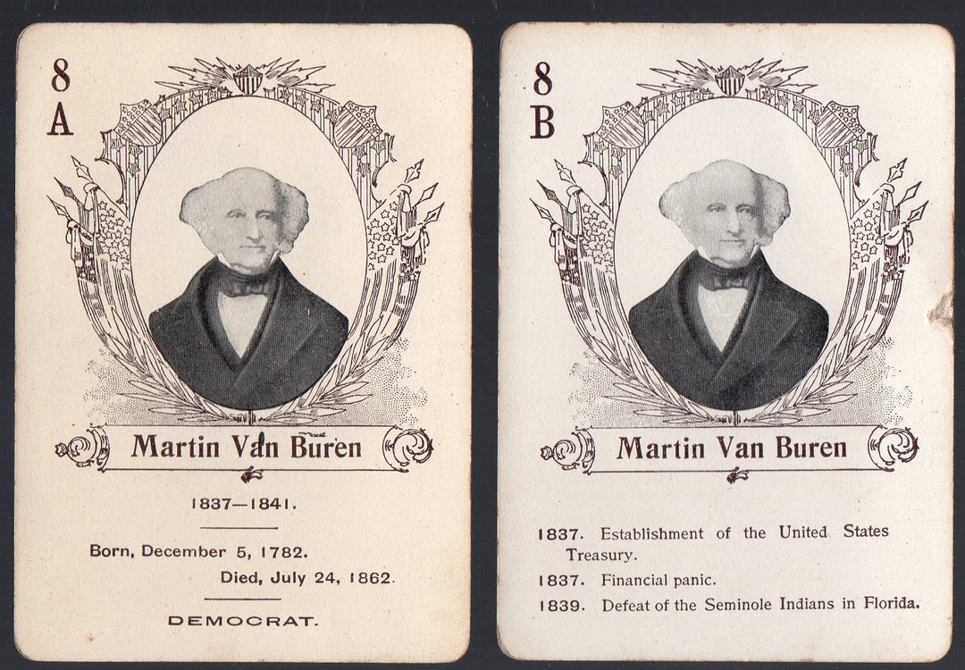 MARTIN VAN BUREN C.1910 in the White House #8 President Game Cards (2 ...