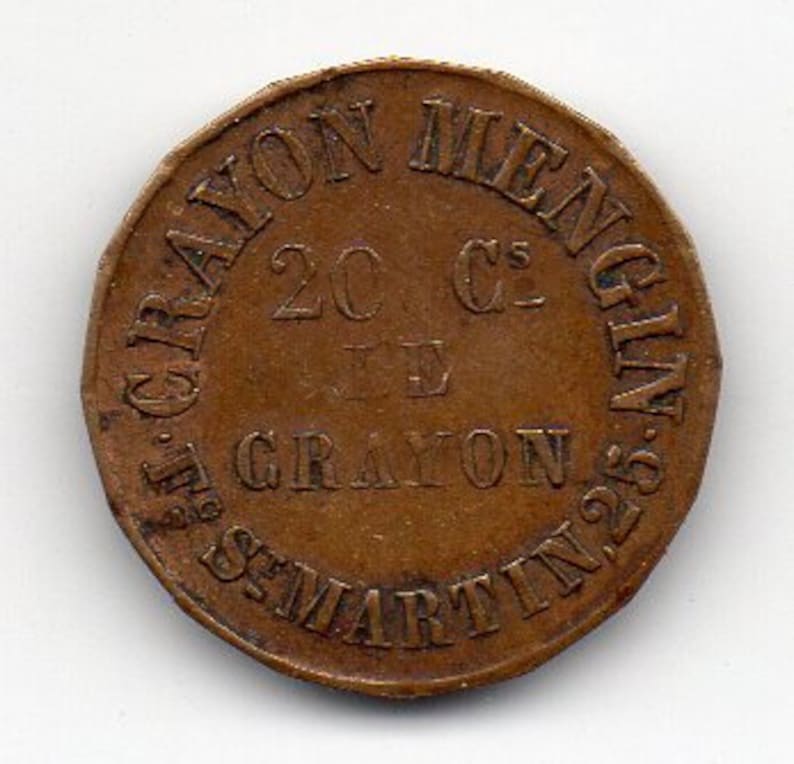 CRAYON MENGIN 1860's France Advertising Token/coin - Etsy