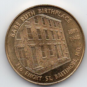 BABE RUTH SHRINE C.1980's Token Baltimore Md - Etsy