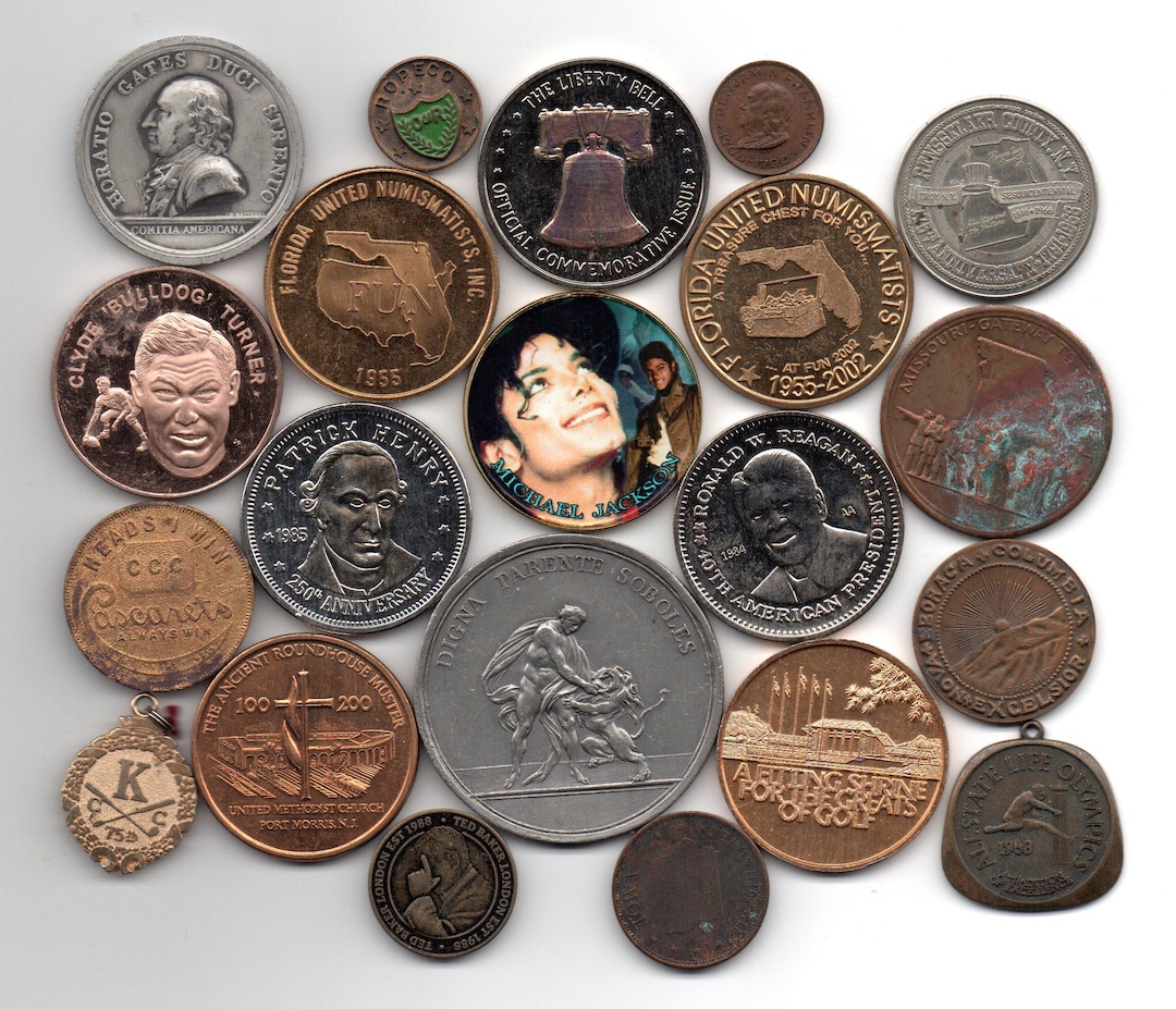 Vintage Assorted Medals and Tokens Coins Lot (21) - Etsy