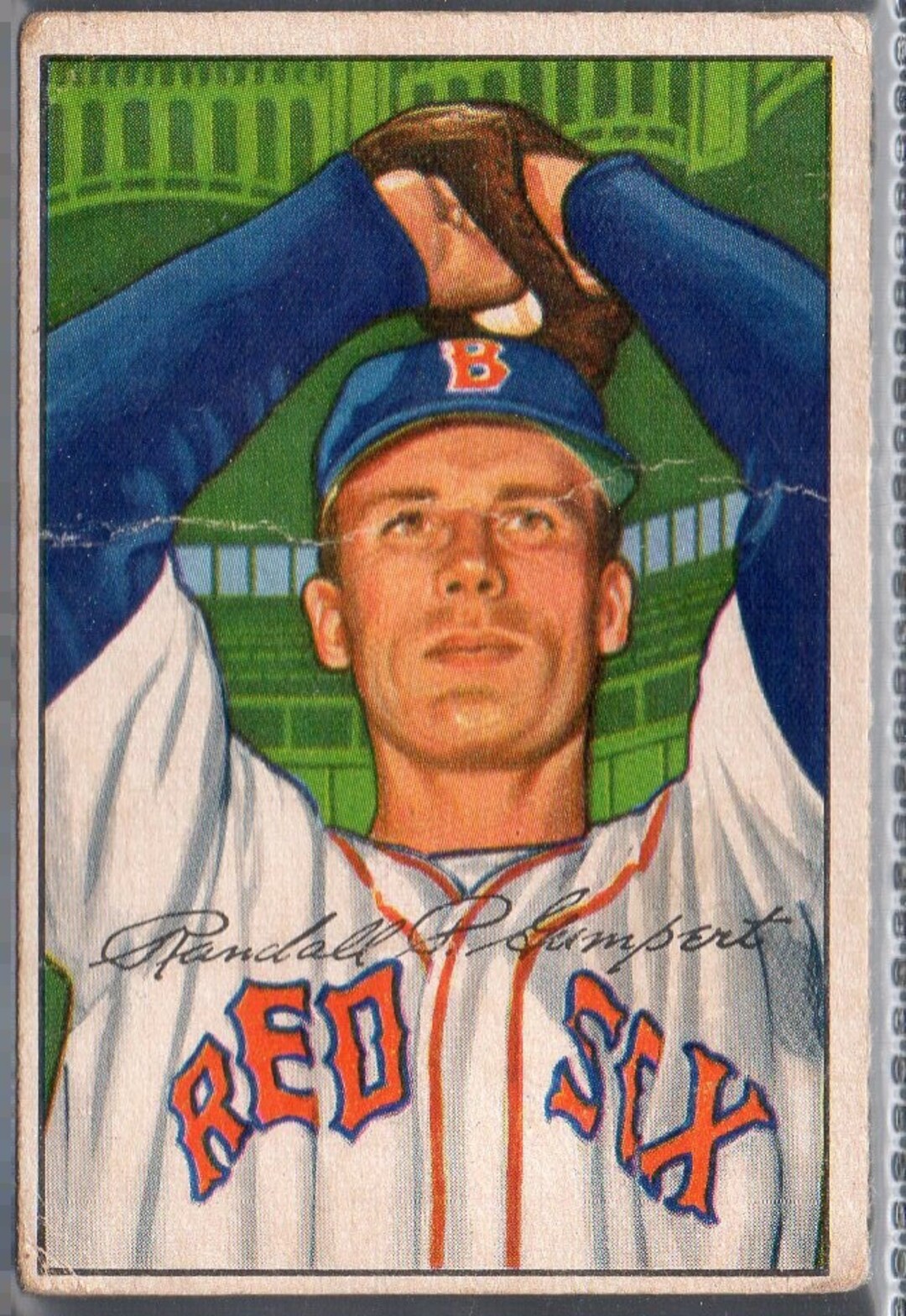 RANDY GUMPERT 1952 Bowman #106 Baseball Card (creased) - Boston Red Sox ...