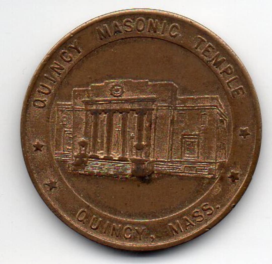 QUINCY MASONIC TEMPLE Vintage 1920's Coin Token - Quincy Massachusetts ...
