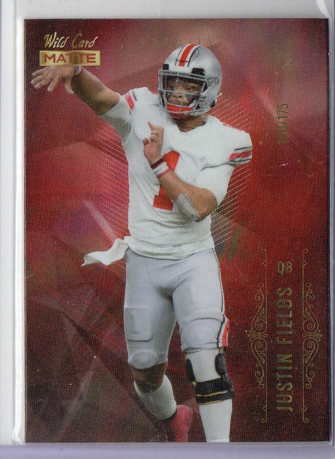JUSTIN FIELDS 2021 Wild Card Matte Chase #2 Red Parallel Football Card ...