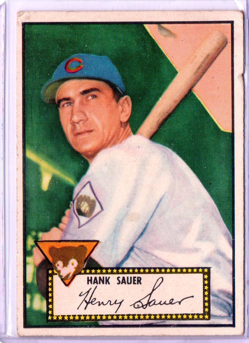 HANK SAUER 1952 Topps #35 Baseball Card - Chicago Cubs - Etsy