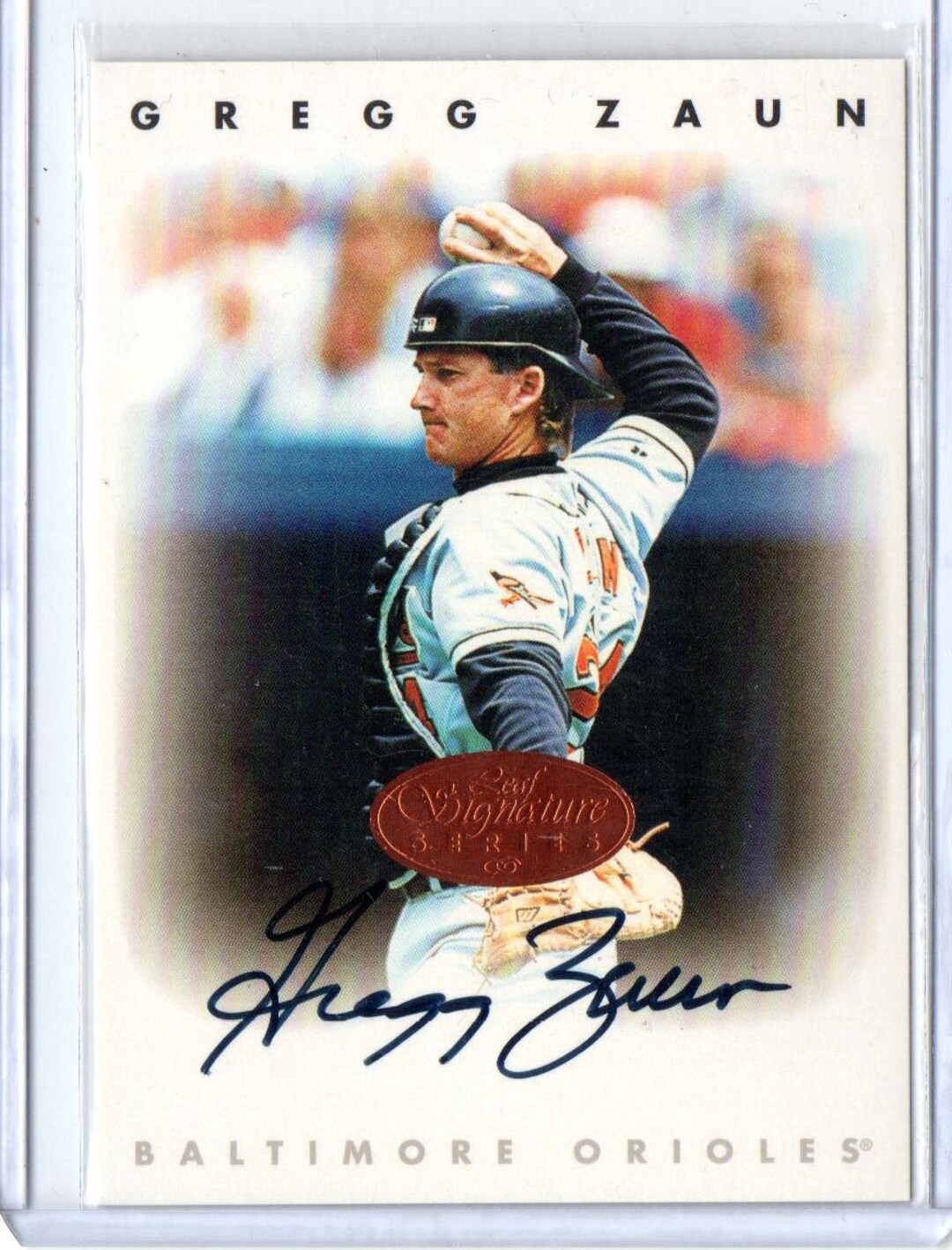 GREGG ZAUN 1996 Leaf Signature Bronze Autograph Baseball Card ...