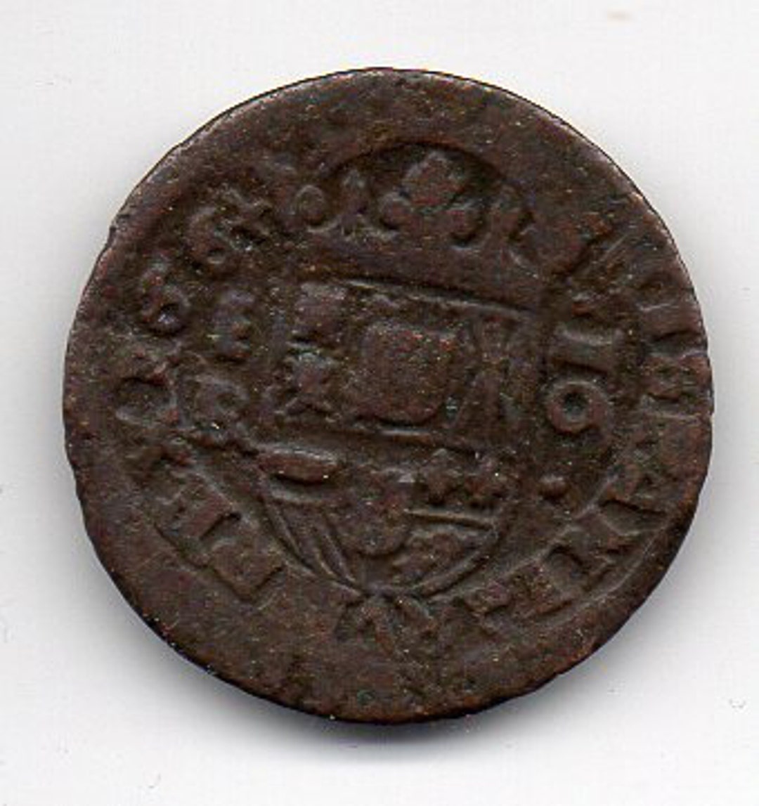 Vintage 1664 Spain 16 Maravedis Coin - King Philip IV - Etsy