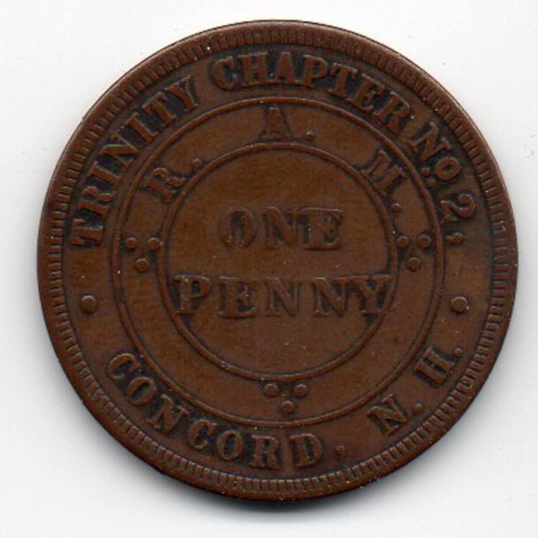 1800's Masonic One Penny Token Coin Trinity Chapter No - Etsy