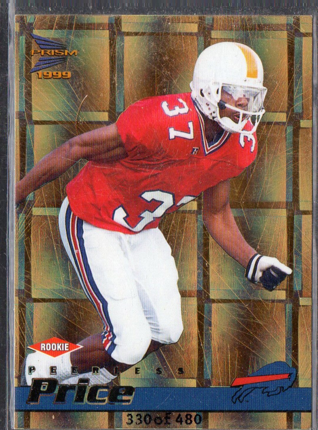 PEERLESS PRICE RC 1999 Pacific Prism #16 Gold Parallel Football Card ...