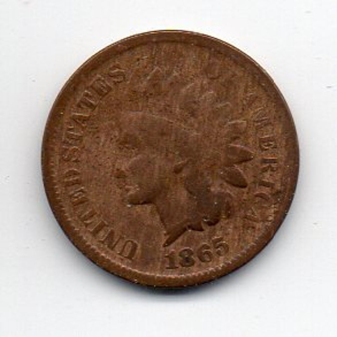 Vintage 1865 US Indian Head Cent A Coin - Etsy