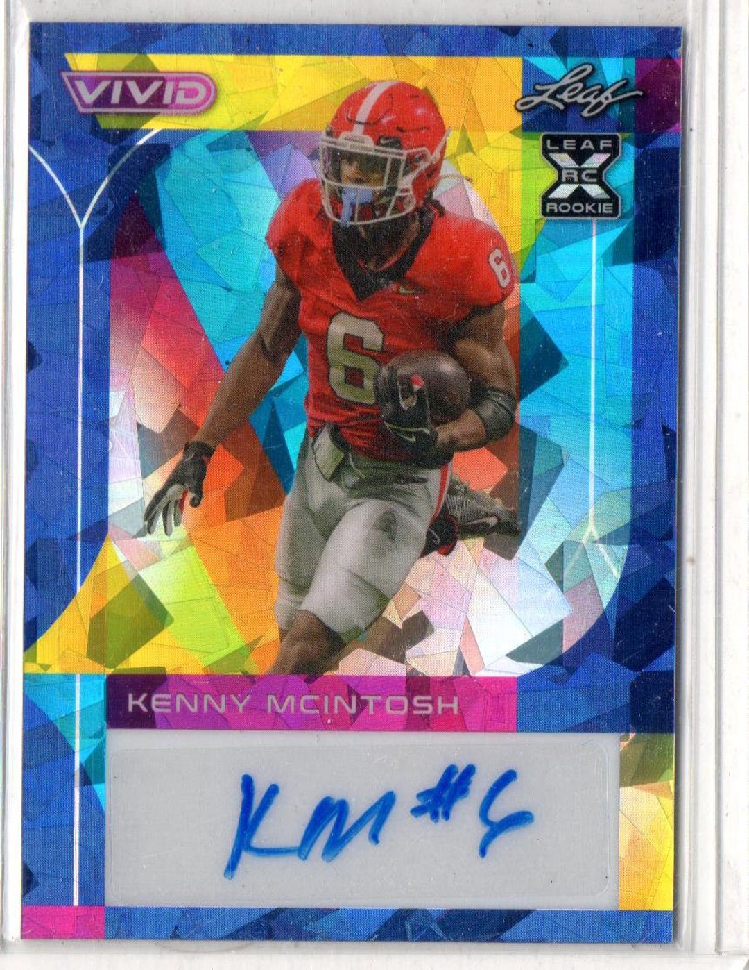 KENNY Mcintosh 2023 Leaf Vivid Autograph Football Card #/7 - Cincinnati ...