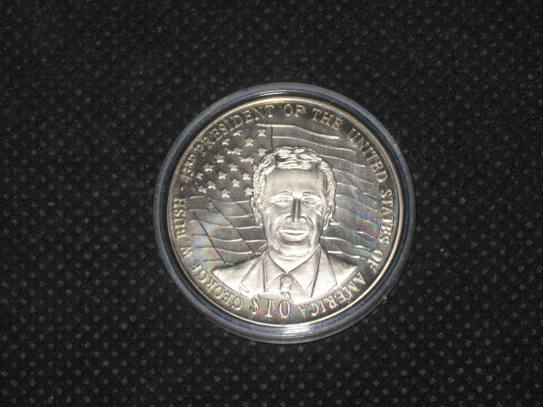 GEORGE W BUSH 2001 Liberia 10 Dollar Coin - Etsy UK