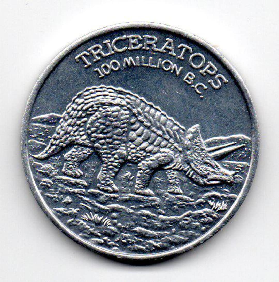 TRICERATOPS C.1980's Age of the Dinosaur Aluminum Token - Etsy