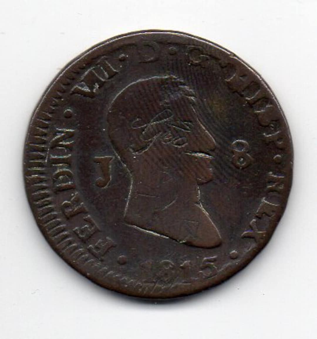 FERDINAND VII 1815 Spain 8 Maravedis Coin - W/george Royal Cypher? LOOK ...