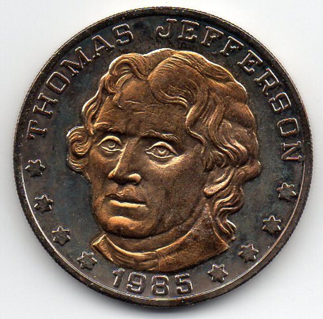 THOMAS JEFFERSON 1985 Anniversary Token Colored - Etsy