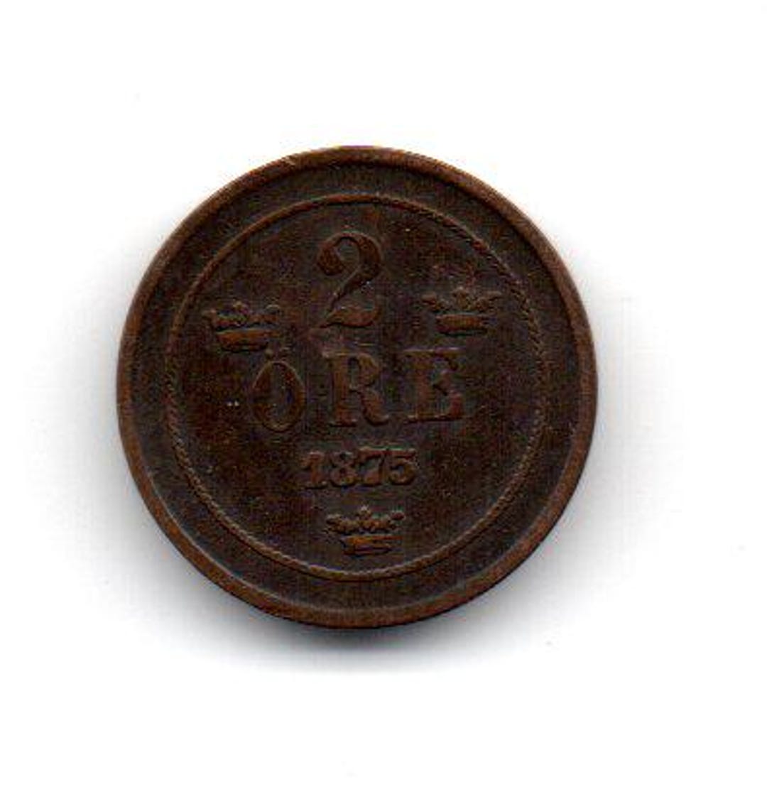 1875 Sweden 2 Ore Coin - Etsy