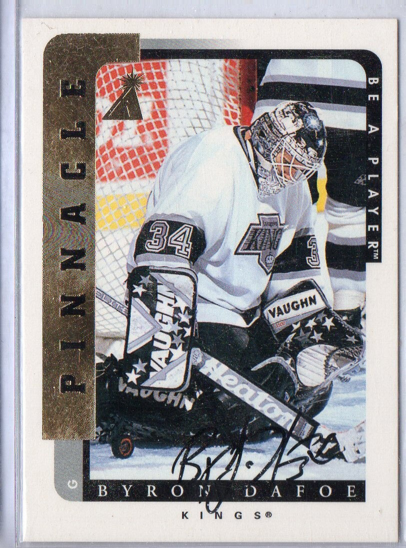 BYRON DAFOE 1996 Pinnacle Be A Player BAP #30 Autograph Hockey Card ...