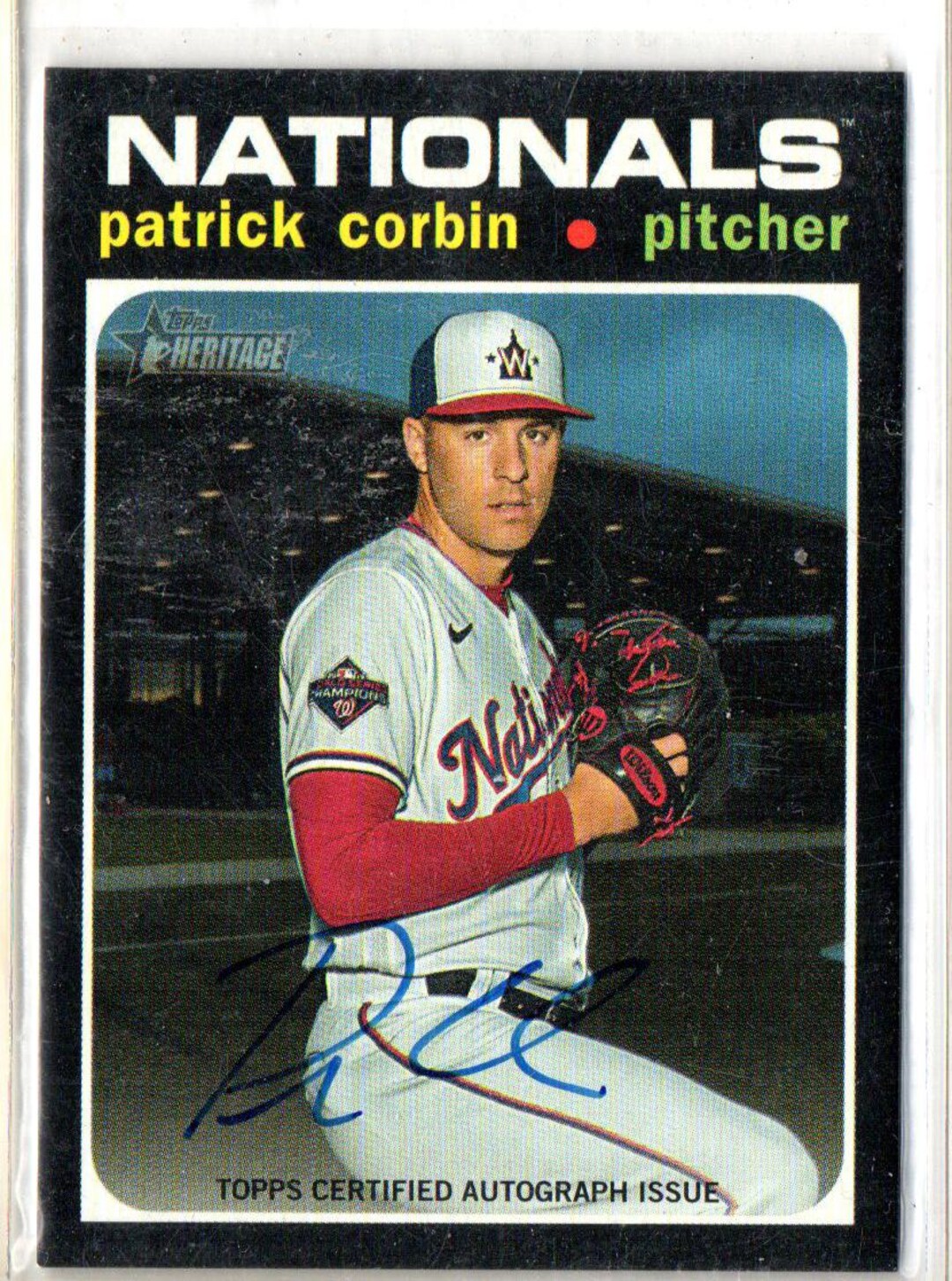 PATRICK CORBIN 2020 Topps Heritage Real One Autograph Baseball Card ...