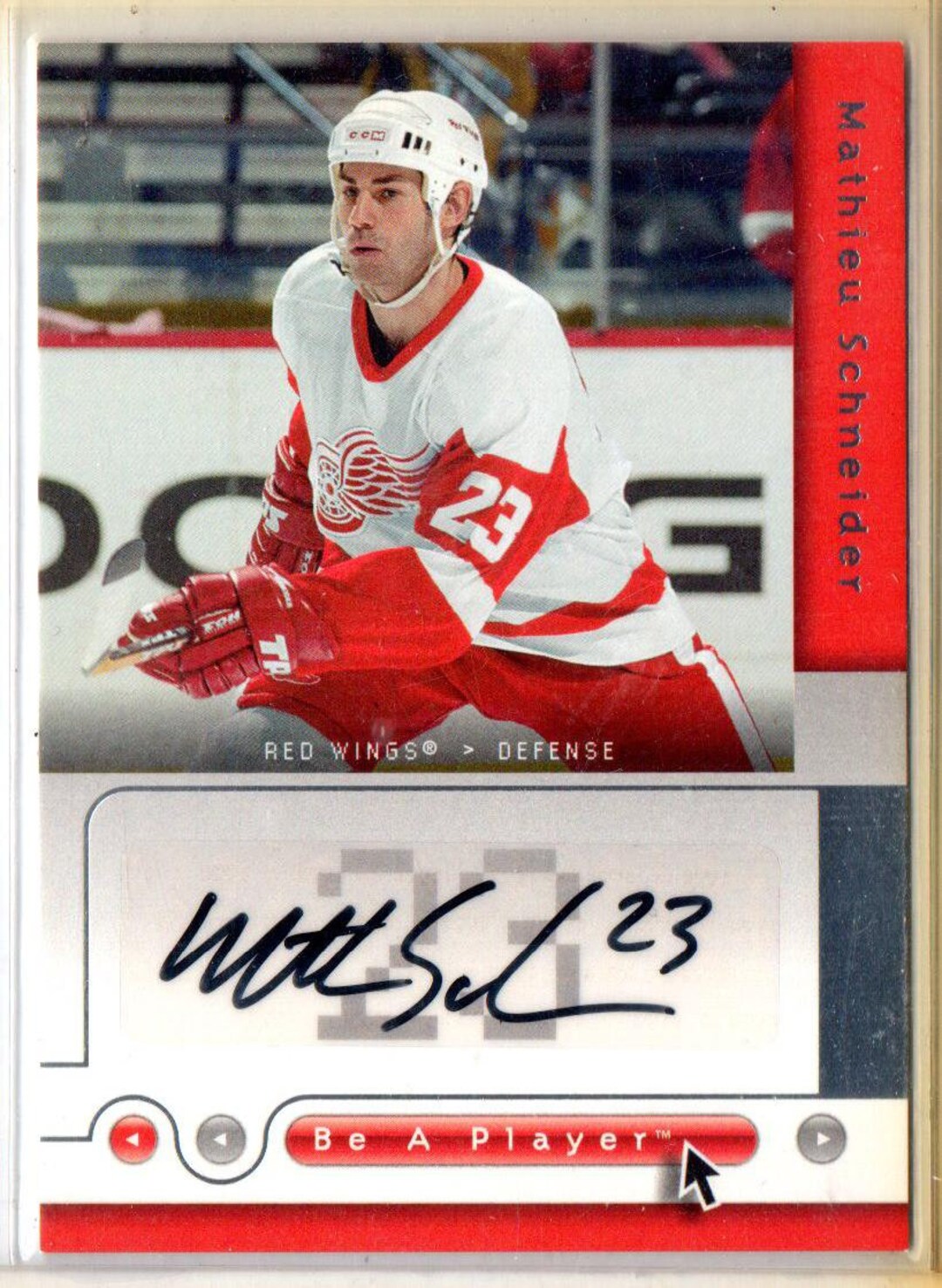MATHIEU SCHNEIDER 2005 UD Be A Player Autograph Hockey Card - Detroit ...