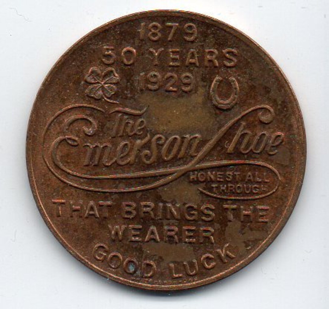 EMERSON SHOES 1929 Good Luck Anniversary Coin Token - Etsy