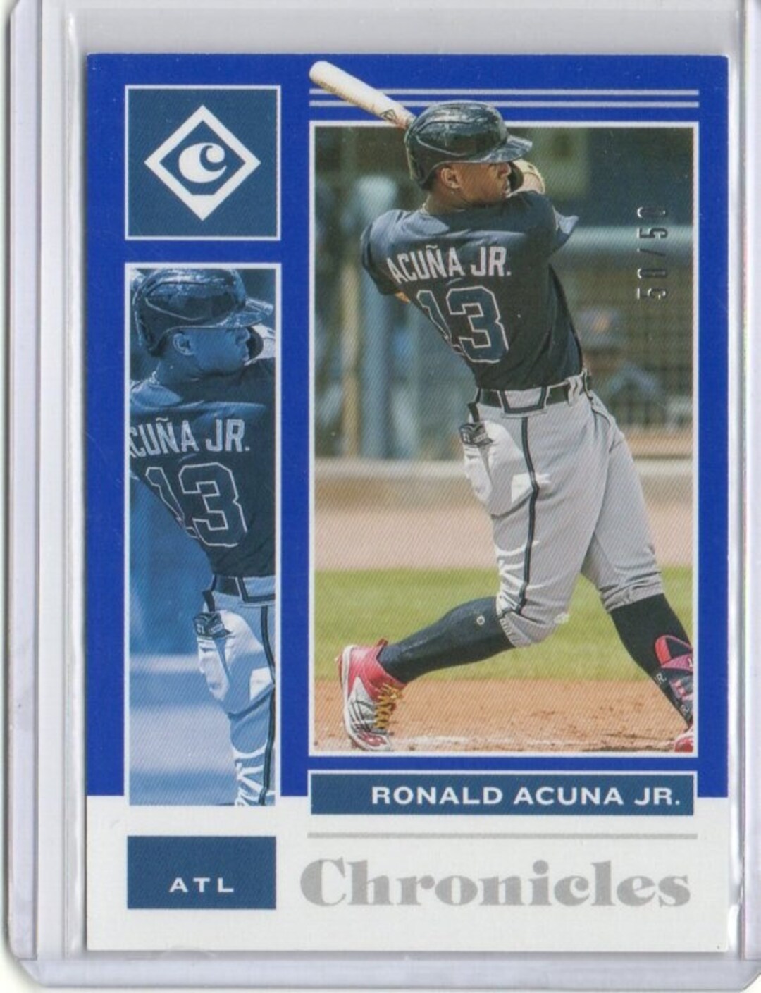 RONALD ACUNA JR 2021 Panini Chronicles #12 Blue Parallel Baseball Card ...