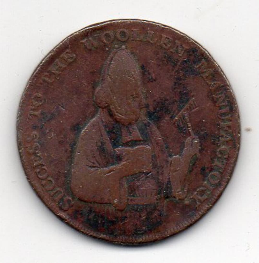 1792 Great Britain Half Penny Token Coin - Woolen Manufactory, Exeter ...
