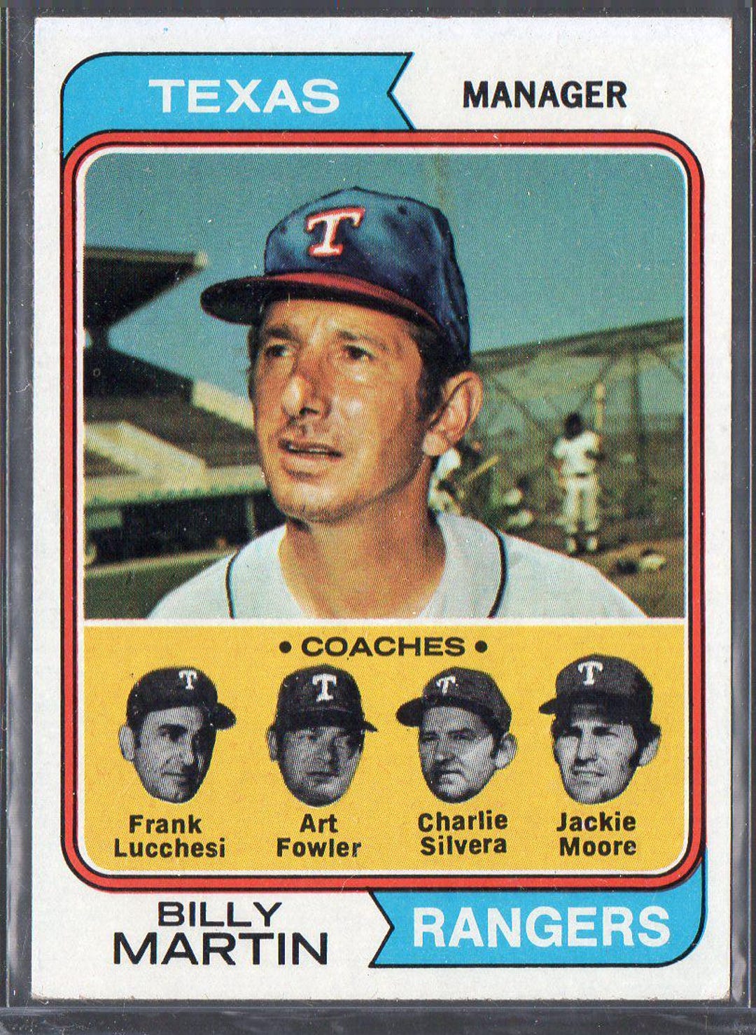 BILLY MARTIN MG 1974 Topps #379 Baseball Card - Texas Rangers - Etsy