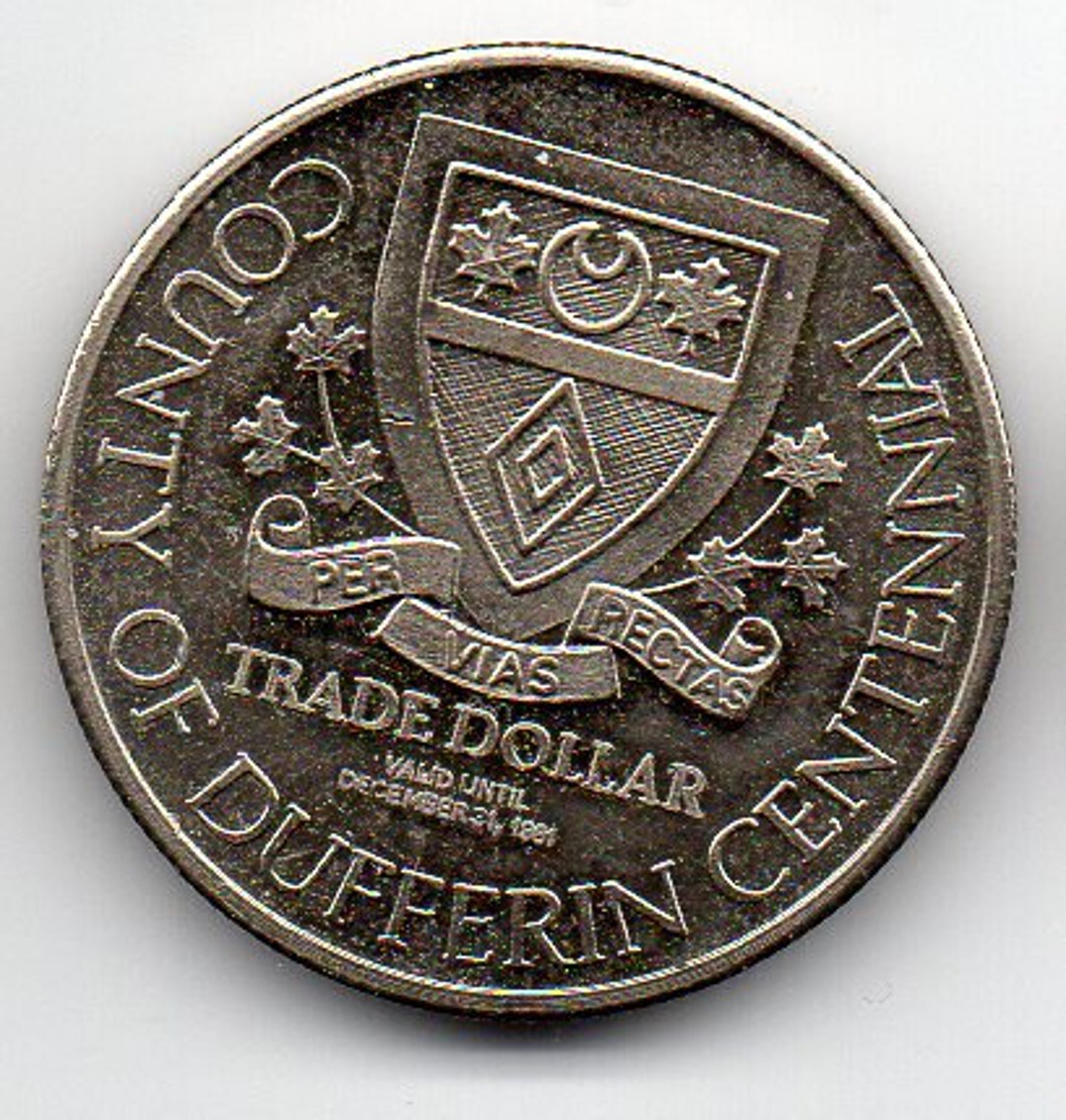 DUFFERIN COUNTY 1981 Canada Trade Dollar Centennial Token Coin ...