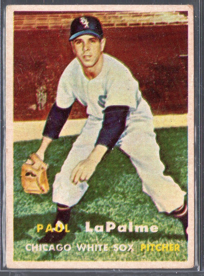 PAUL LAPALME 1957 Topps 344 Baseball Card Chicago White Sox - Etsy