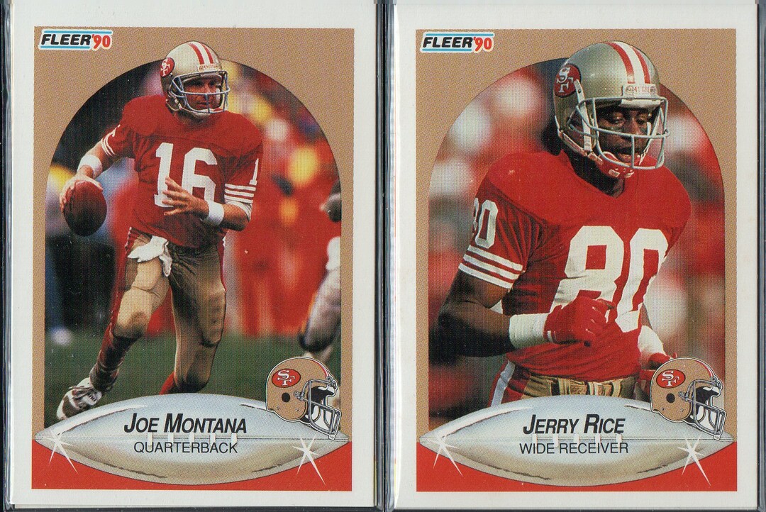 JOE MONTANA/JERRY Rice 1990 Fleer Football Cards (2) Lot - Etsy