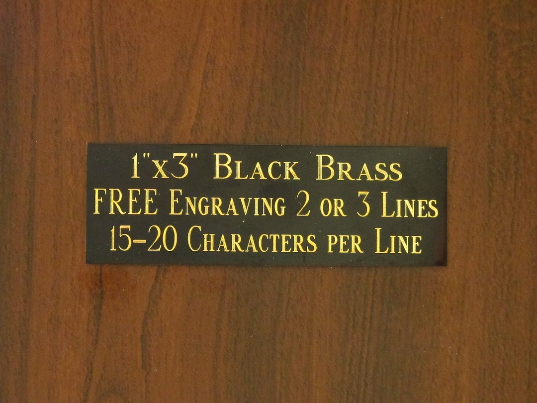 1"x3" Custom Engraved Brass Name Plate/plaque Award Art-trophies-gift ...
